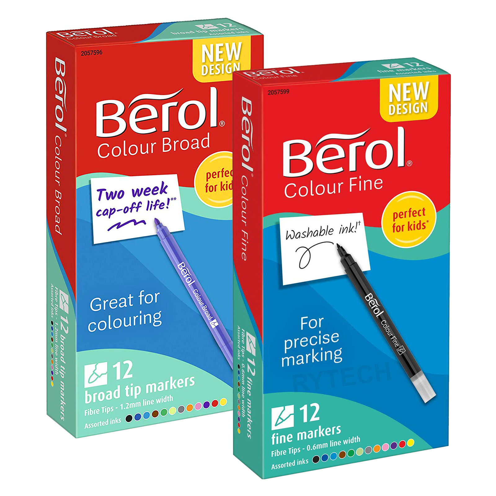 Berol Assorted Colour Broad Or Fine Colouring Pens Drawing Art Marker ...